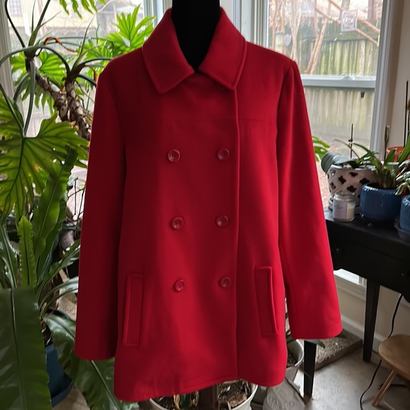 J. Jill | Jackets & Coats | Nwot Jjill Red Wool Blend Double Breasted ...